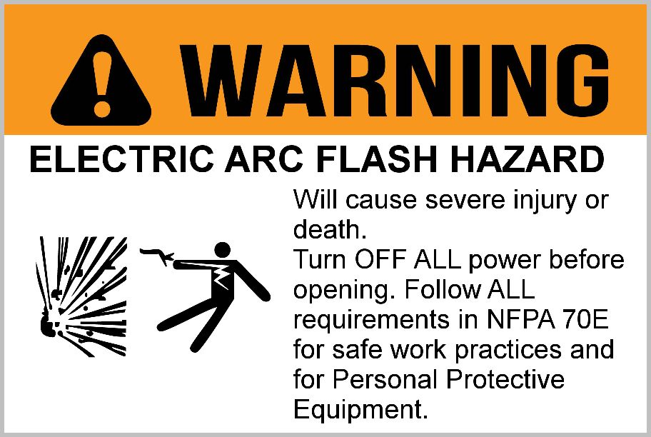 Warning - Electric Arc Flash Hazard