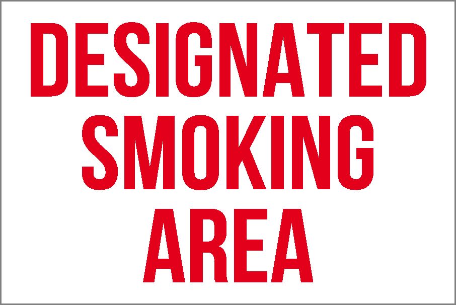 Designated Smoking Area Sign